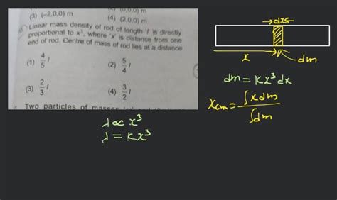 Linear Mass Density Of Rod Of Length P Is Directly Proportional To X 3