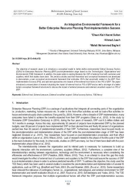Pdf An Integrative Environmental Framework For A Better Enterprise
