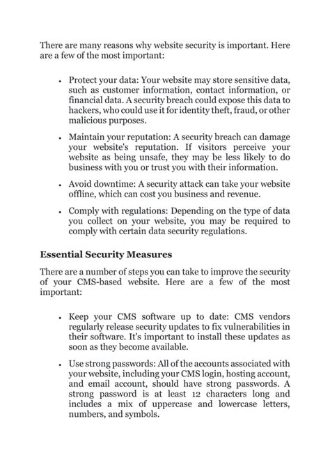 Essential Security Measures For Your Cms Pdf