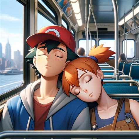 Ash And Misty On The Bus By Maruku24 On Deviantart