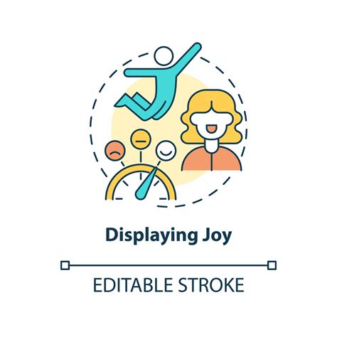 Displaying Joy Concept Icon Showing Pleasure Charismatic People Characteristic Abstract Idea