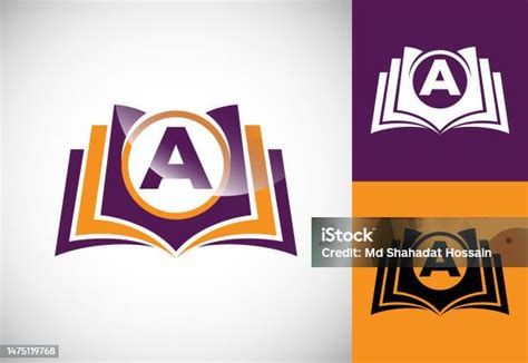책과 함께 초기 알파벳 A 크리에이 티브 북 벡터 로고 디자인 서식 파일 교육 로고 개념에 대한 스톡 벡터 아트 및 기타 이미지 개념 개념과 주제 공부 Istock