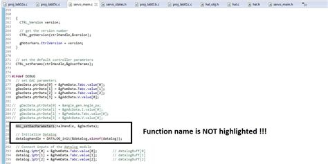Ccslaunchxl F28069m How To Highlight Function Name In A Ccs Motorware Project Code Composer