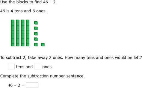 IXL Use Models To Subtract A One Digit Number From A Two Digit Number