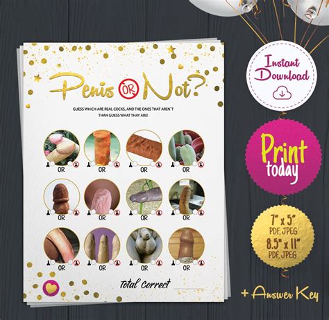 Penis Or Not Bachelorette Party Printable Game Hen Party Games Fun