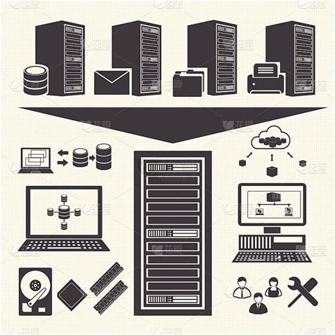 数据管理图标集。系统基础设施