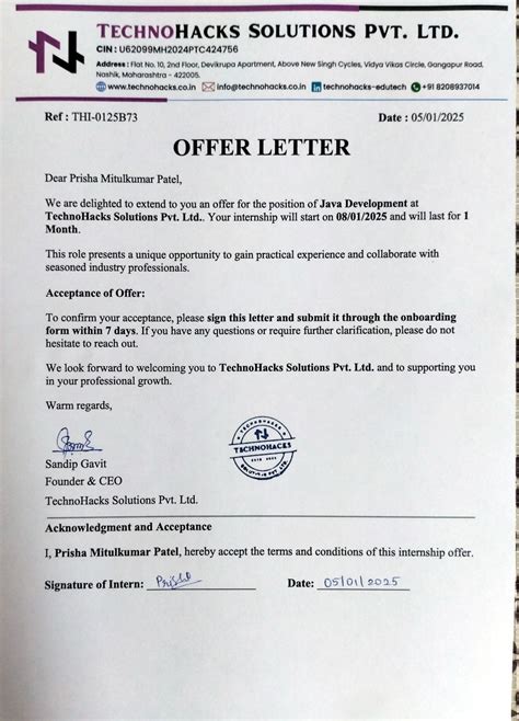 Prisha Patel On Linkedin Javadevelopment Internshipjourney Techgrowth Learninganddevelopment