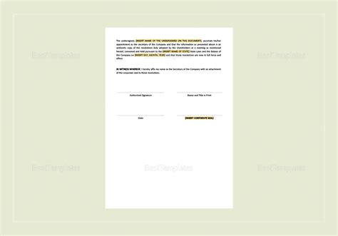 Corporate Dissolution Resolution Template Prntbl