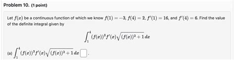 Solved Let F X Be A Continuous Function Of Which We Know Chegg