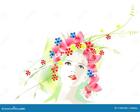 Vector Spring Girl Stock Vector Illustration Of Beauty 11949100