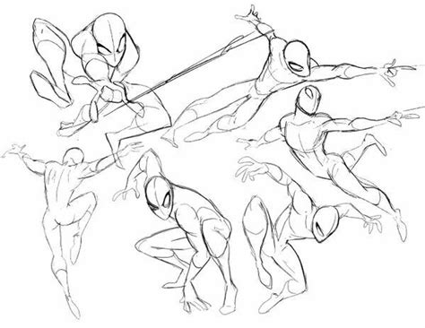 Spiderman Art Drawing Poses Trinidad Huffine