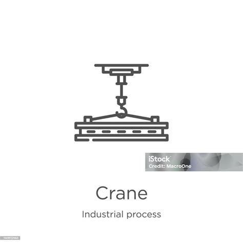 Crane Icon Vector From Industrial Process Collection Thin Line Crane Outline Icon Vector