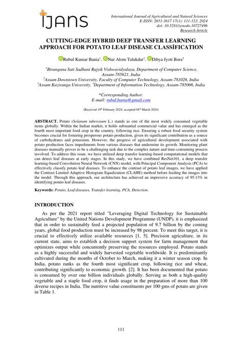 Pdf Cutting Edge Hybrid Deep Transfer Learning Approach For Potato Leaf Disease Classİfication