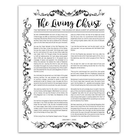 The Living Christ Poster Black Organic Style Printable