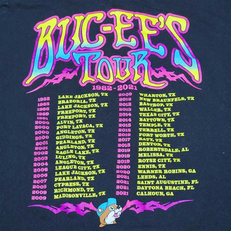 Other Buc Ees Ss Tee 1982 Tour 1st Design Oop S… Gem