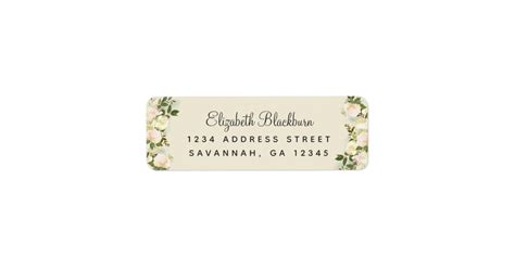 Elegant Roses Botanical Wedding Return Address Label Zazzle