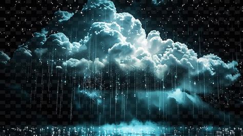 Premium Psd Dreamy Glowing Cloud Rain With Fluffy Clouds And White
