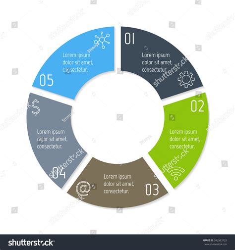 Vector Connected Round Infographic Diagram Circular Stock Vector Royalty Free