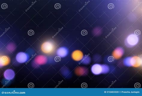 City Lights Of Night Bokeh Abstract Background Vector Eps 10