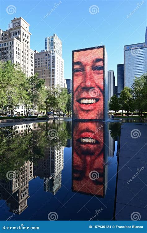 Crown Fountain In Millennium Park Chicago Editorial Stock Image