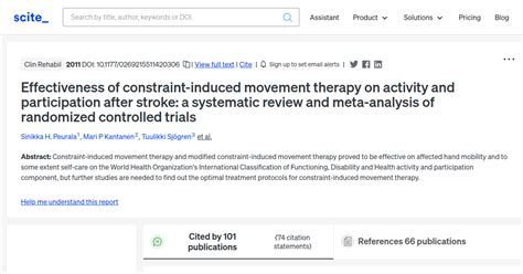 Effectiveness Of Constraint Induced Movement Therapy On Activity And