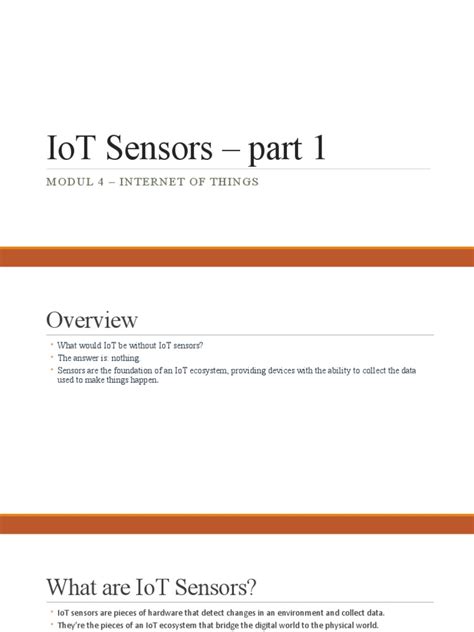 04 Modul 4 Iot Sensors Part 1 Pdf Sensor Internet Of Things