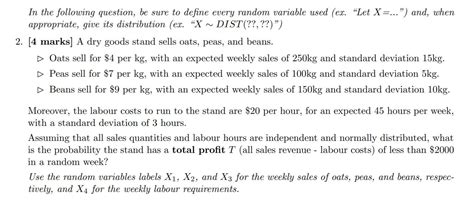 Solved In The Following Question Be Sure To Define Every Chegg Com