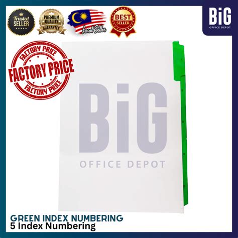 【ready Stock】5 Green Index Numbering1 5 Green Numbering Index5 Index