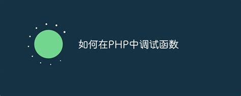 如何在PHP中除錯函數 php教程 PHP中文網