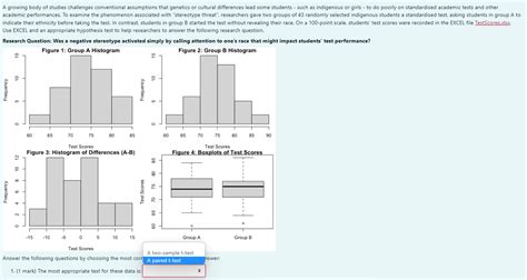 Use EXCEL And An Appropriate Hypothesis Test To Help Chegg Com