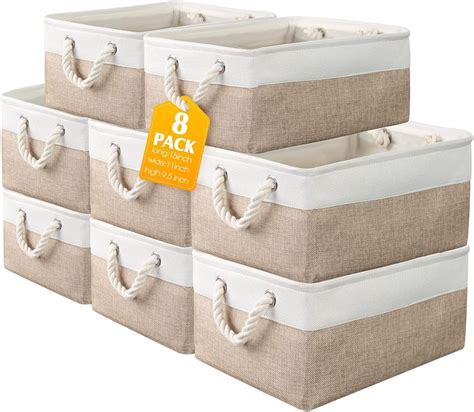 8 Pack Collapsible Storage Bins Fabric Storage Bins Polyester Fabric