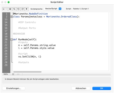 Scriptpaletten Und Scripts Anlegen Und Bearbeiten