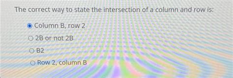 solved the correct way to state the intersection of a column