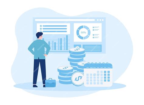 Premium Vector Men Prepare Growth Data Analysis Concept Flat Illustration