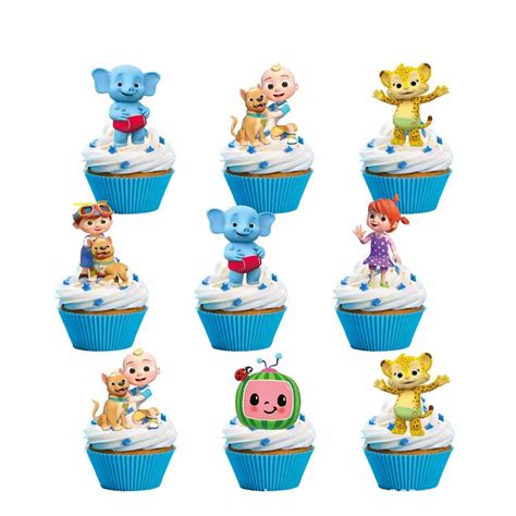 Cocomelon Urodziny Toppery Do Tortu Babeczek Dekoracje Jj Jojo 12 Szt