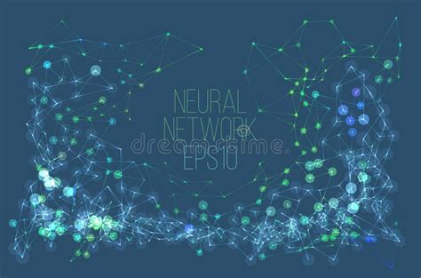 Neural Network Illustration Abstract Machine Learning Process Stock Vector Illustration Of