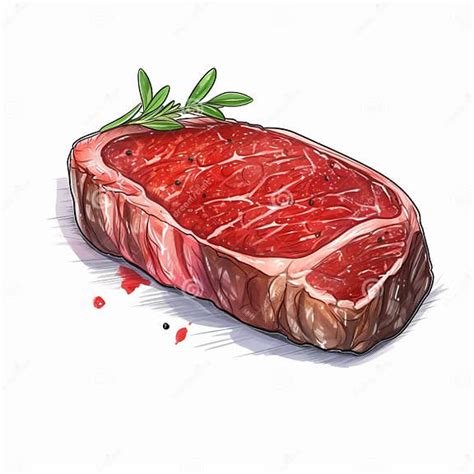 Vibrant Realistic Roasted Steak Vector Illustration On White Background