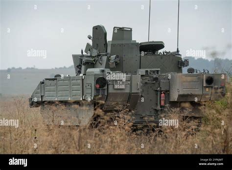 British Army 245 Ajax Afv Istar Tank Tracked Combat Vehicle In Action