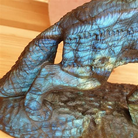 Labradorite Wolf Carving
