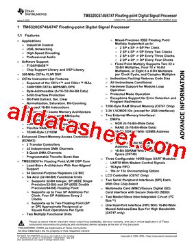 TMS C Datasheet PDF Texas Instruments