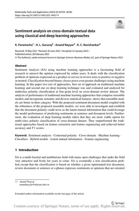 sentiment analysis on cross domain textual data using classical and