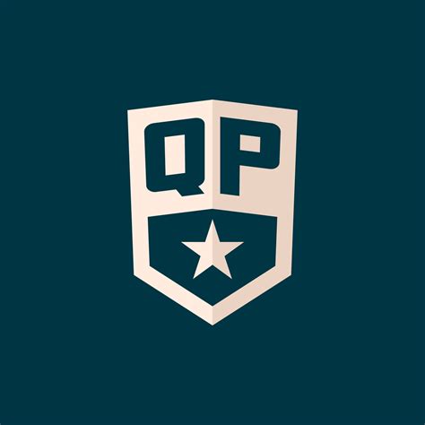 Initial Qp Logo Star Shield Symbol With Simple Design 27521236 Vector