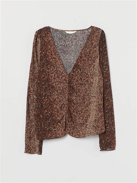 Блуза з довгим рукавом Handm 62859 для жінок Коричневий купити в Києві Україні в магазині