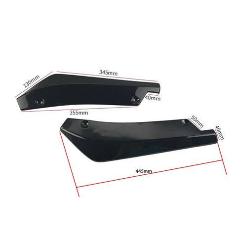 Car Rear Bumper Spoiler Pair Universal Abs Materia Grandado