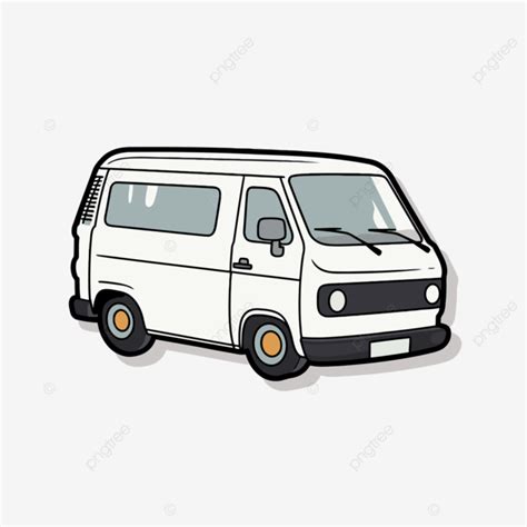 Small Cartoon Van On A White Background Vector Clipart Cartoon Clipart Van Clipart Background