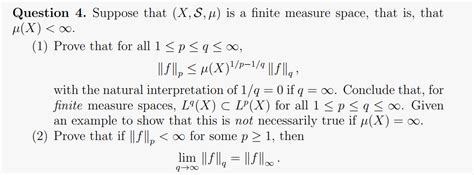 Solved Question 4 Suppose That X S μ Is A Finite Measure