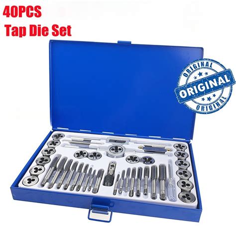 40 Pcs Metric Tap Die Set Hand Threading Tool Tungsten Carbide Screw