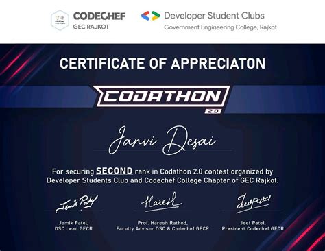 Janvi Desai On Linkedin Second Codechef Programming Contest