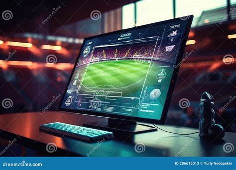 Simulatore Di Calcio Virtuale Per Computer Illustrazione Di Stock Illustrazione Di Domestico