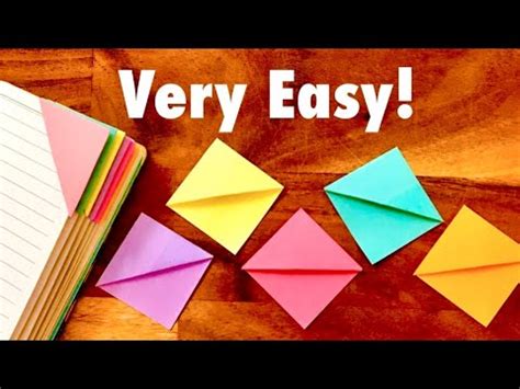 Easy Sticky Note Origami Bookmark Ver 2025 Youtube